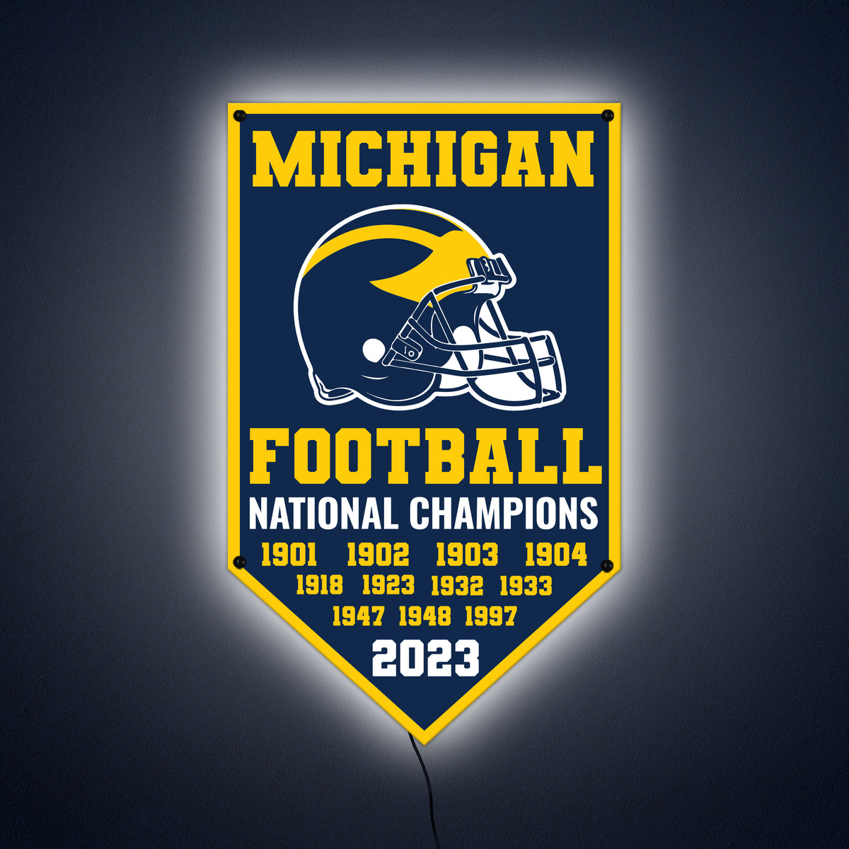 Michigan Pennant LED Wall Art USA Made - Wall Played